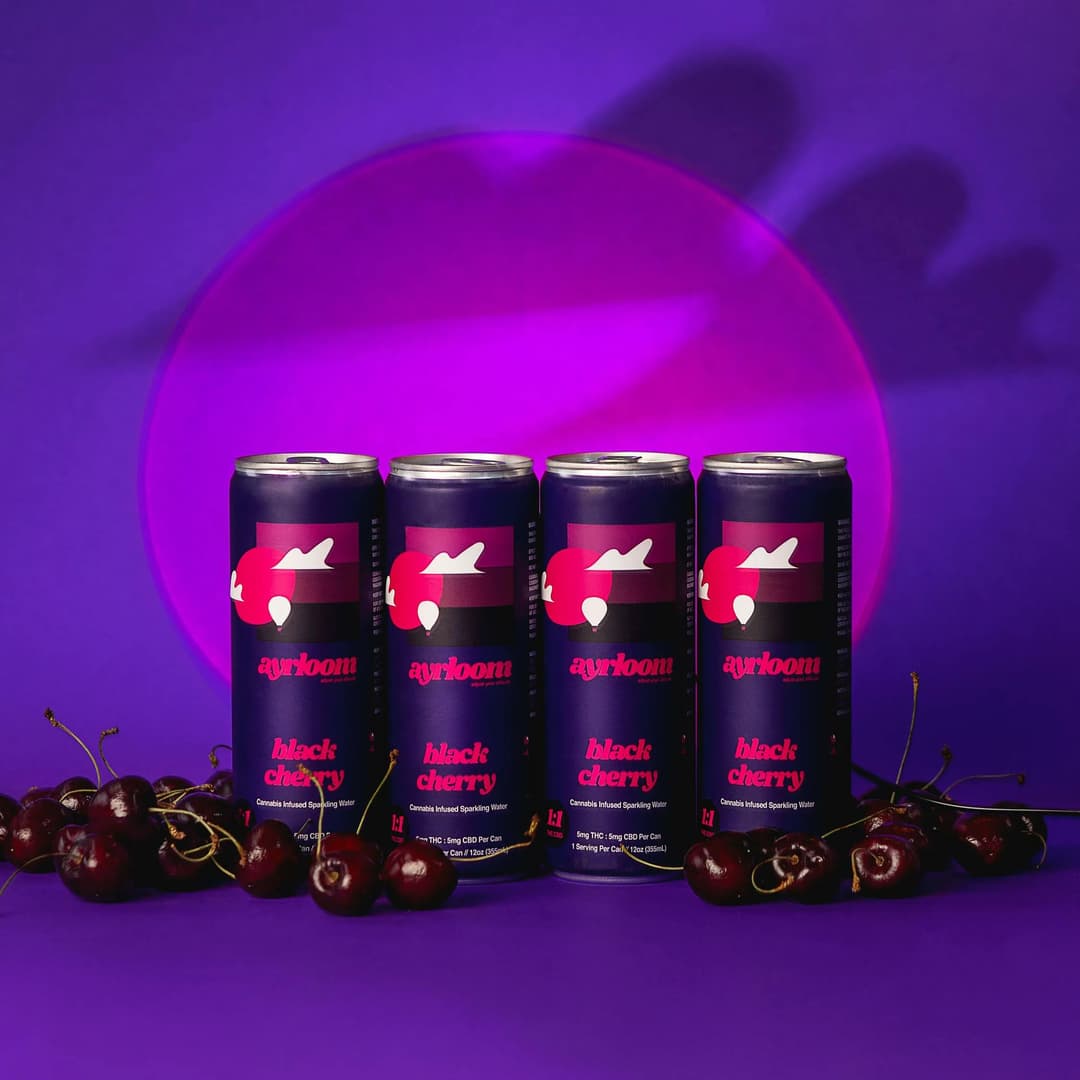 Black Cherry 1:1 Infused Sparkling Water • 4 Pack - ayrloom | Treehouse Cannabis